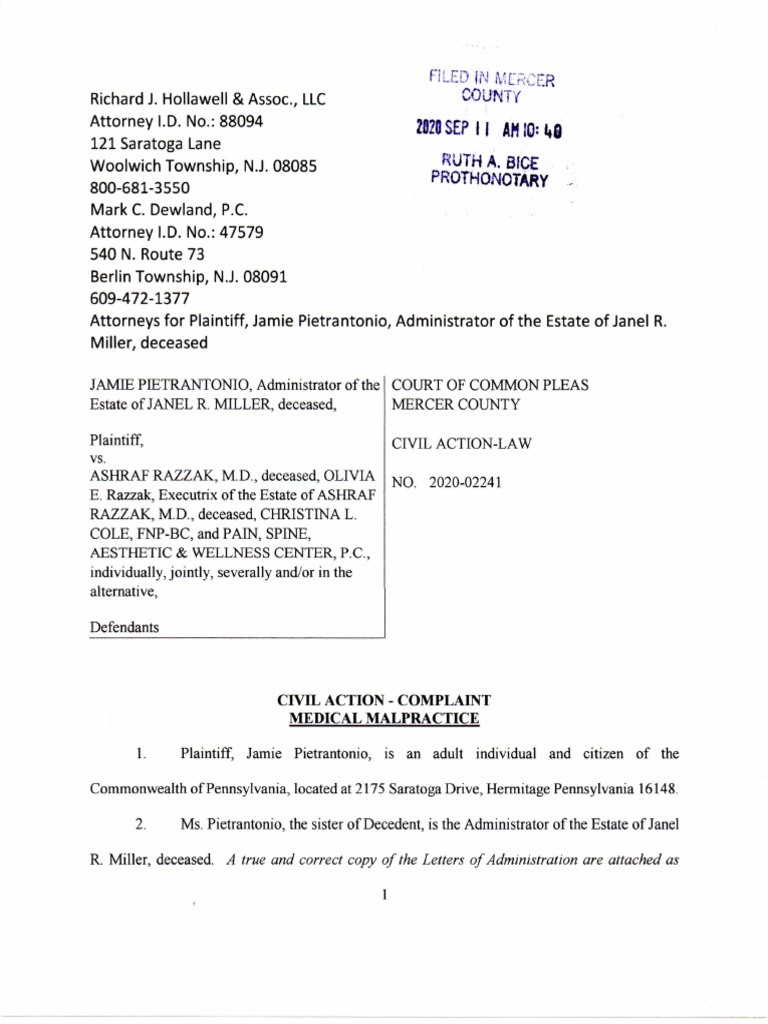 Family of Janel R. Miller Lawsuit | PDF