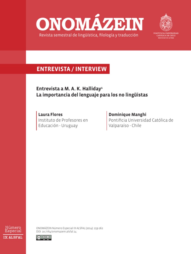 Entrevista A MAK Halliday | PDF | Lingüística | Maestros