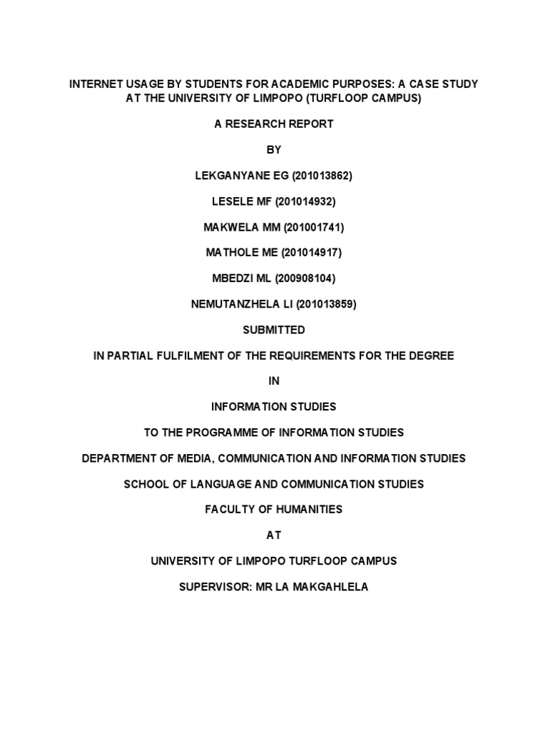 Internet Usage by Students For Academic | PDF | Computer Network ...