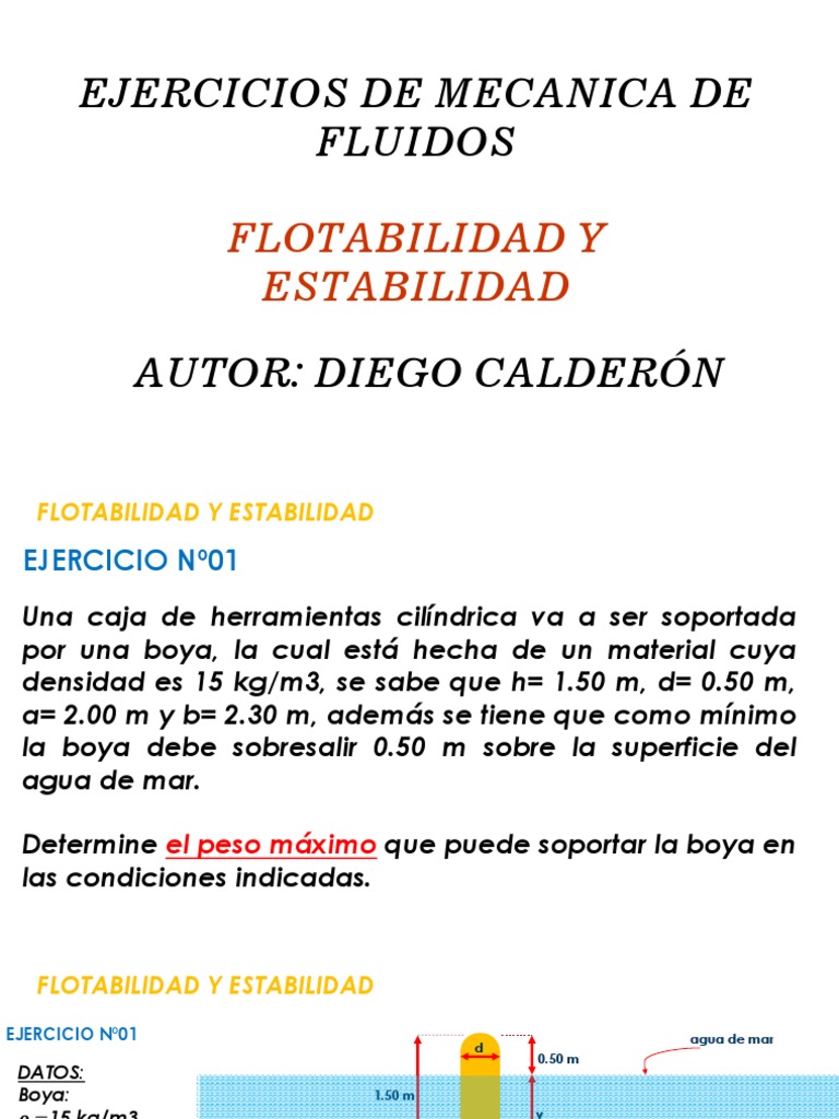 Ejercicios de Flotabilidad y Estabilidad | PDF | Líquidos | Materia suave