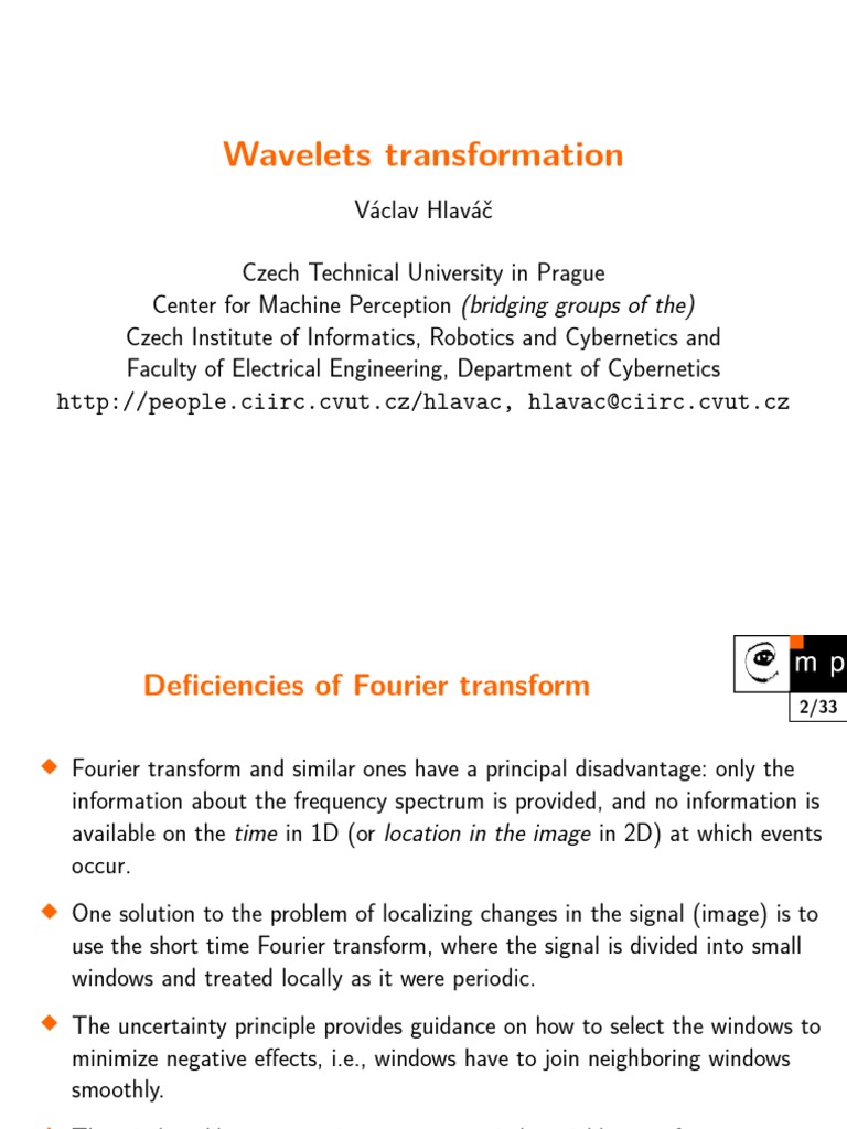 Wavelets Transformation | Download Free PDF | Wavelet | Fourier Transform