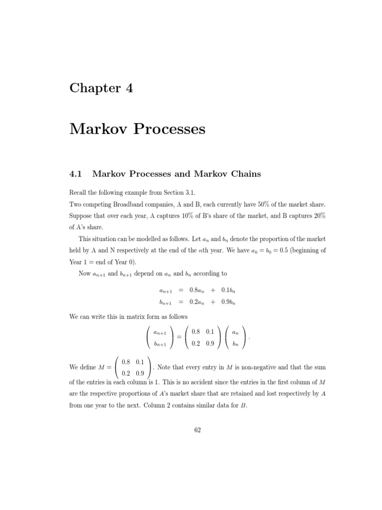 4.1 Markov Processes and Markov Chains | PDF | Eigenvalues And Eigenvectors | Markov Chain