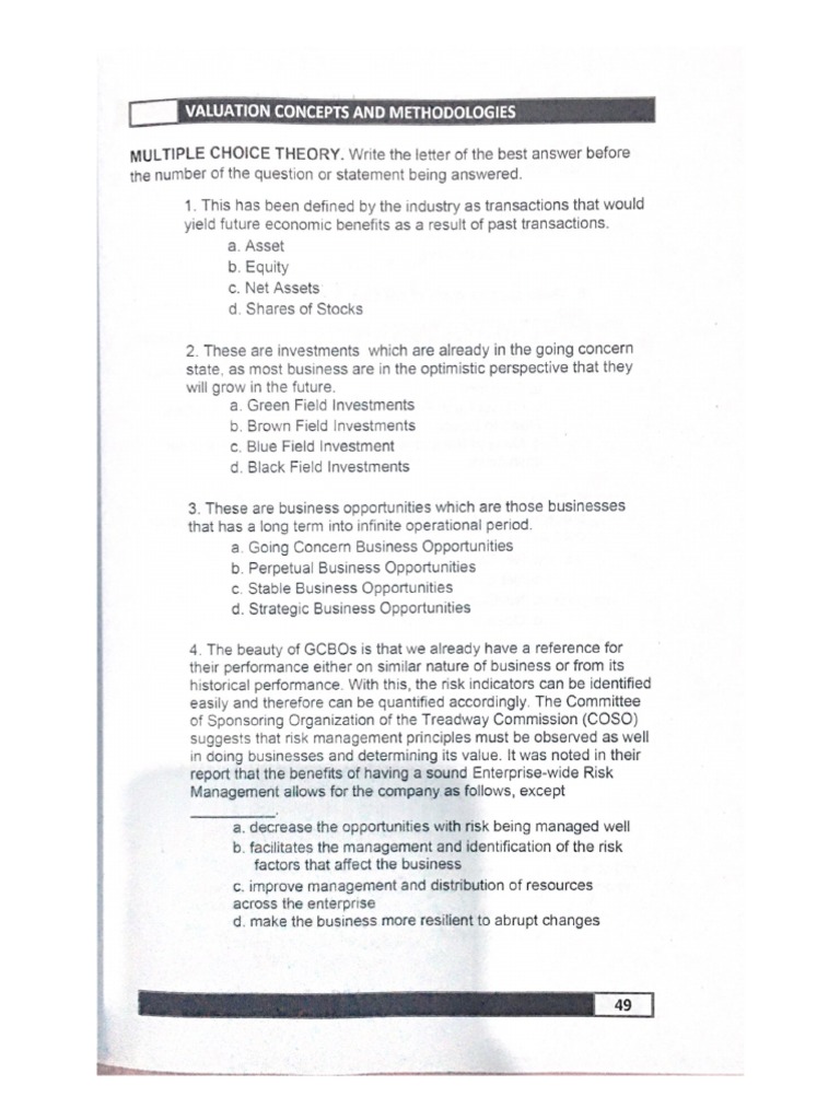 Valuation Concepts and Methodologies | PDF