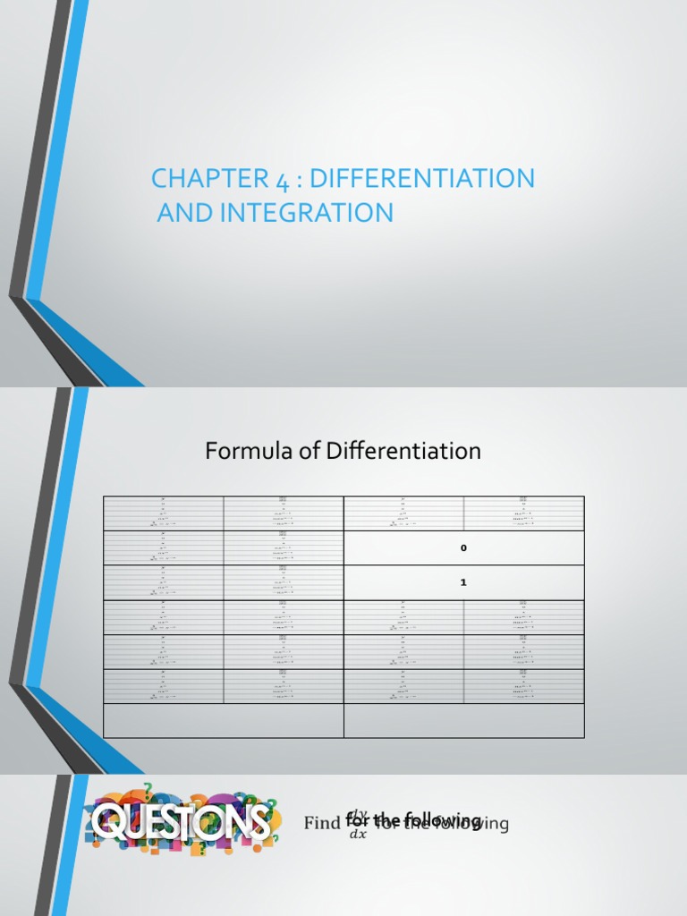 Chapter 4: Differentiation and Integration | PDF