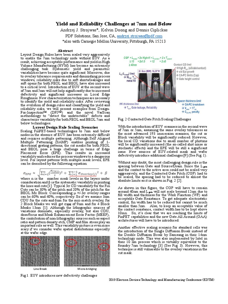 Yield and Reliability 7nm | PDF | Semiconductor Device Fabrication ...