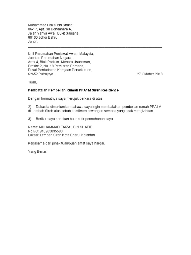 Contoh Surat Rasmi | PDF