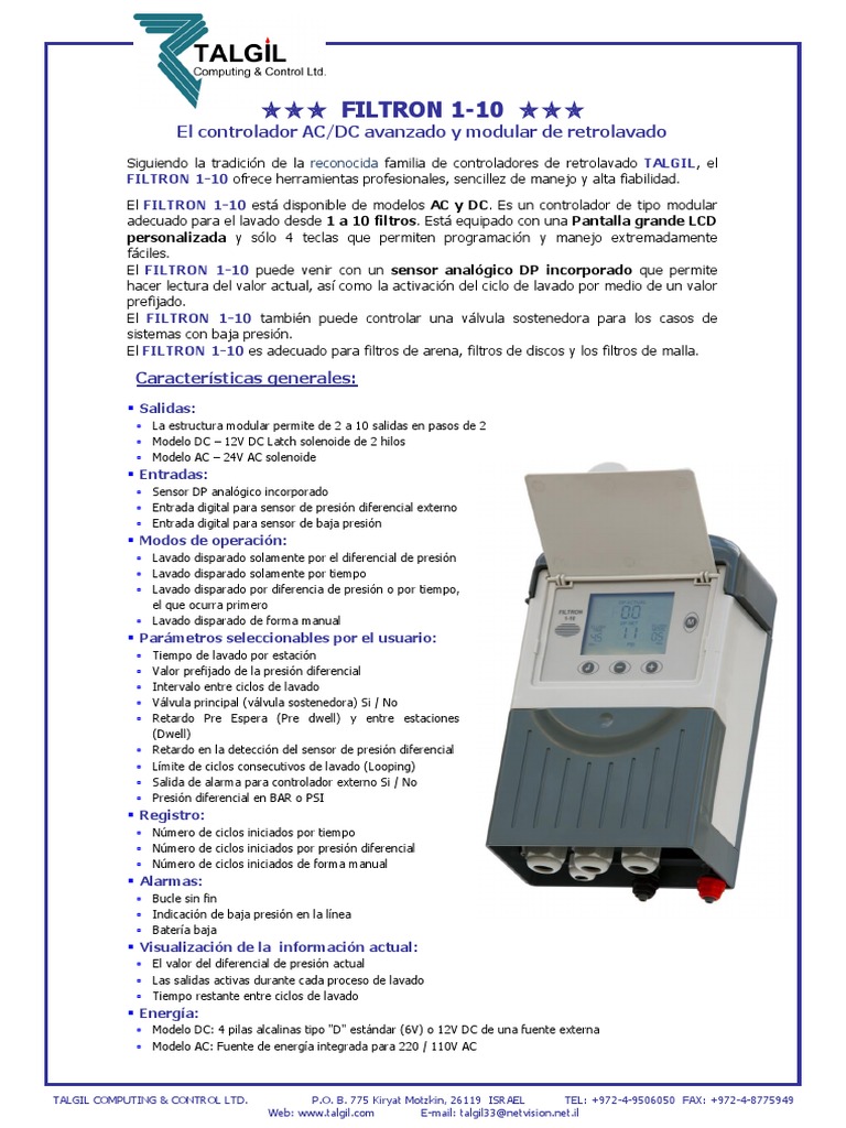 FILTRON 1-10 Brochure SPN | PDF | Ingenieria Eléctrica | Tecnología digital