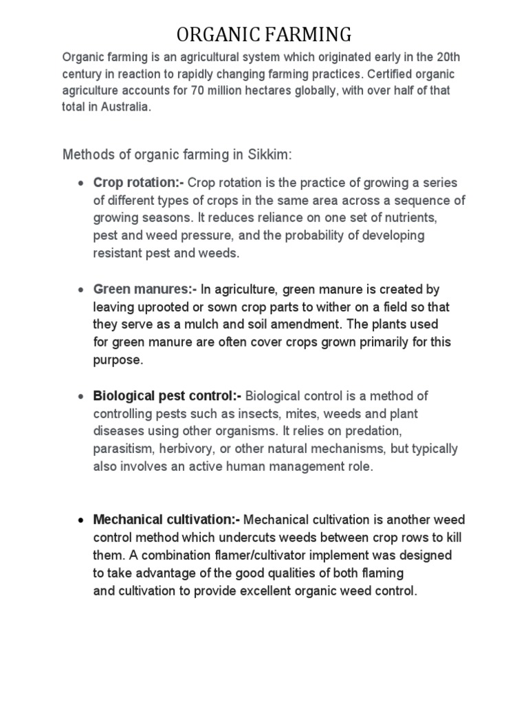 Methods of Organic Farming in Sikkim | PDF | Wellness | Science ...