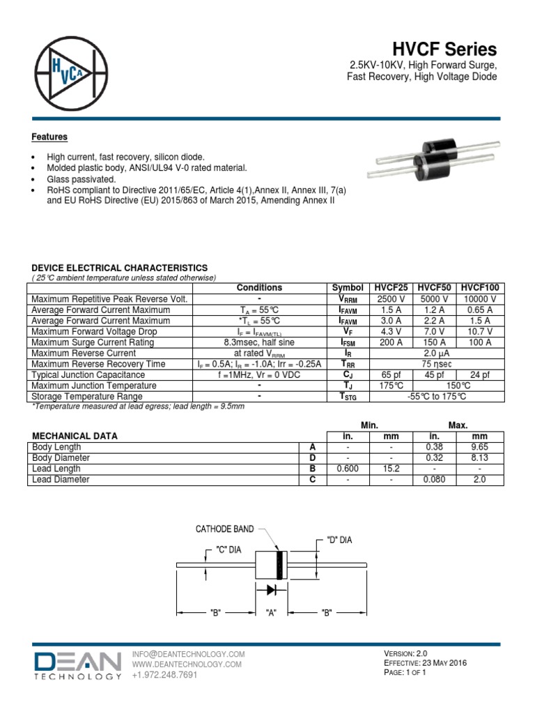 D-HVCF Series REV 2.0 PDF | PDF | Diode | Electrical Equipment