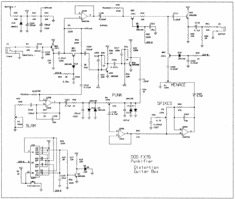 Dod fx76 Punkifier FX Pedal Schematic PDF | PDF