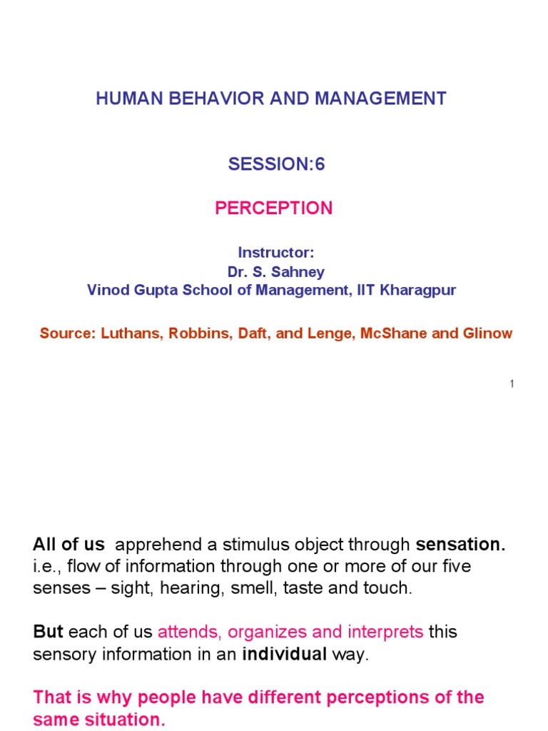 Session 6 Perception | PDF | Perception | Bias