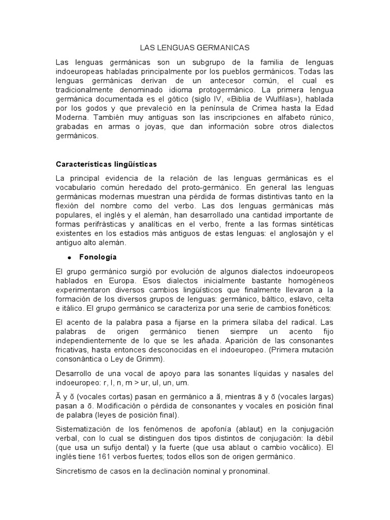 Lenguas Germanicas | PDF | Género gramatical | Semiótica