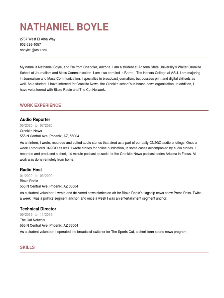 nate boyle resume