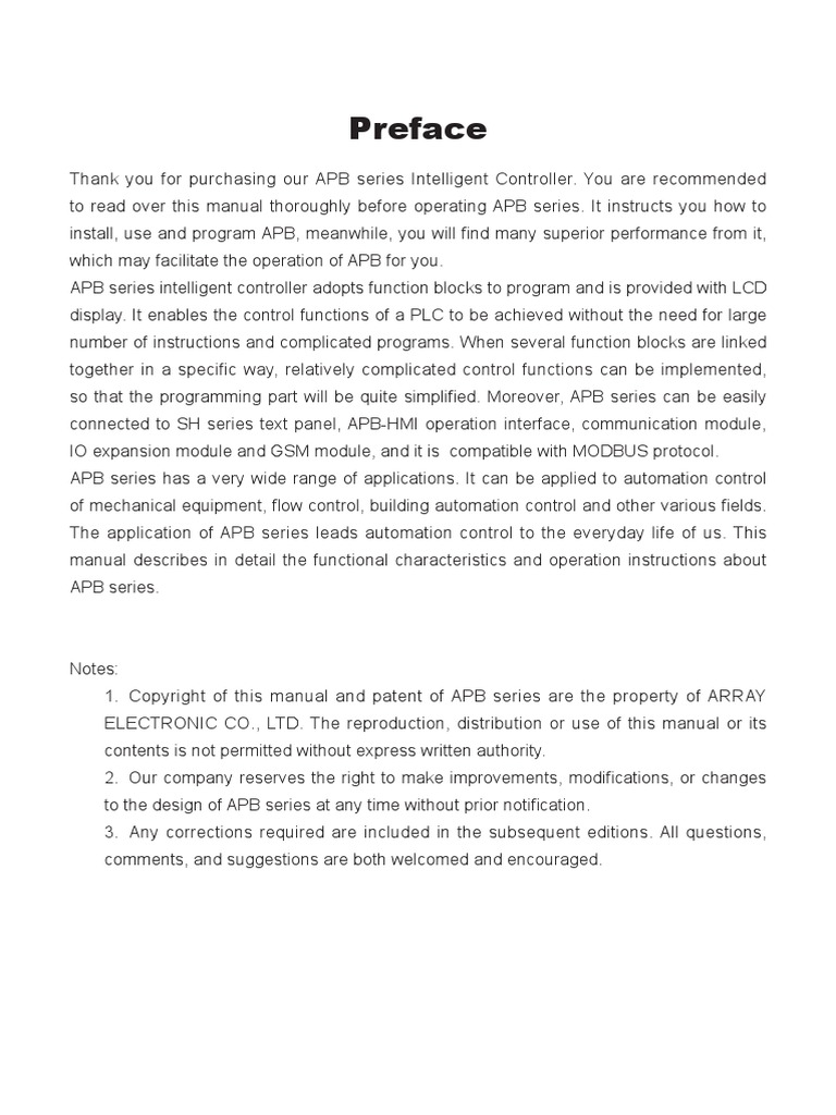 APB Manual | PDF | Programmable Logic Controller | Electronic Engineering