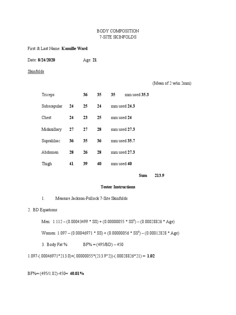Body Composition | PDF