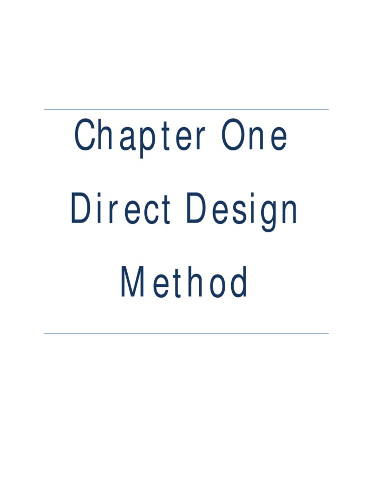 Chapter One Direct Design Method | PDF | Bending | Column