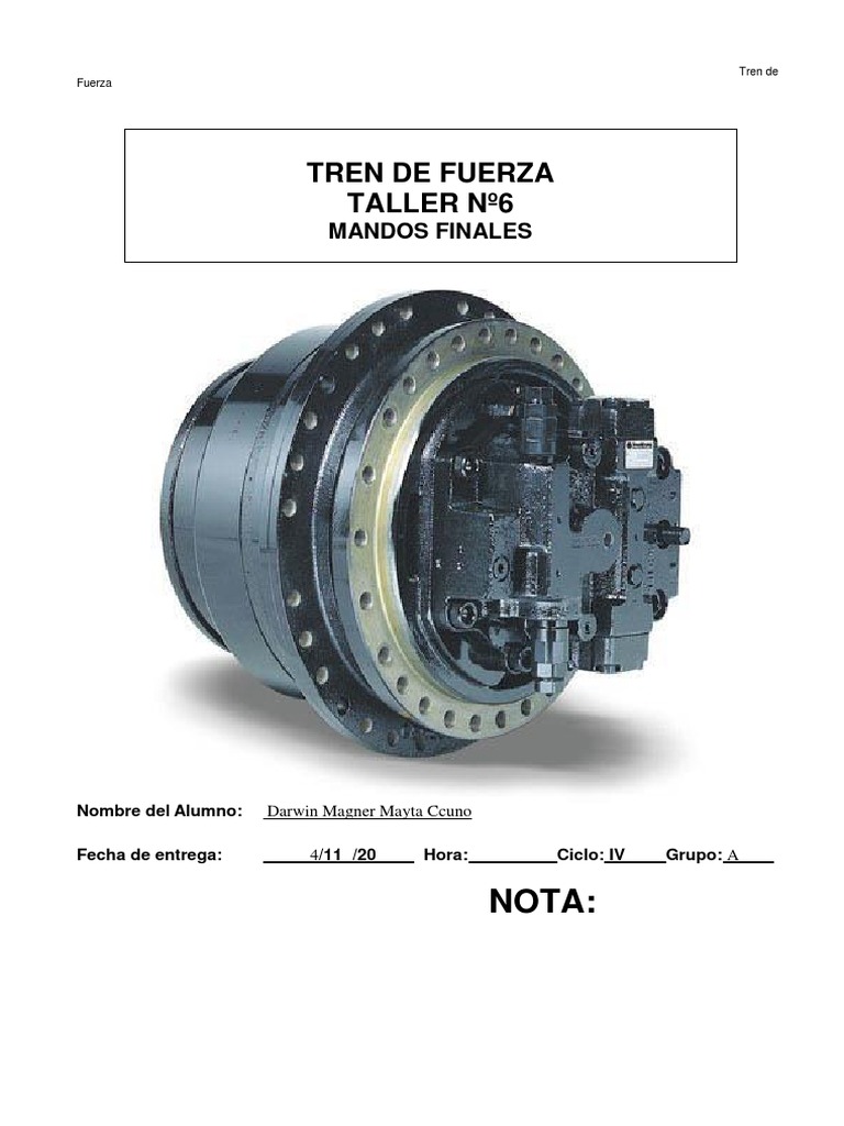Mando Final | PDF | Engranaje | Ingeniería mecánica
