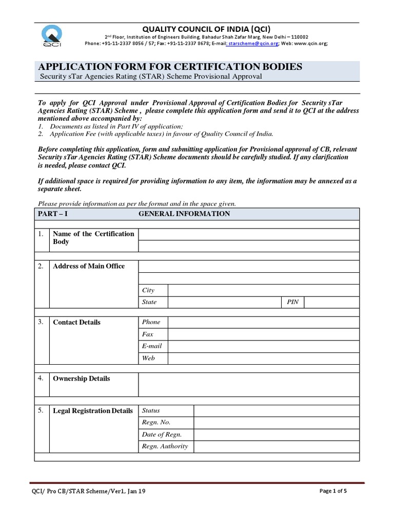 9 STAR Application Form For Provisional Approval | PDF | Verification ...