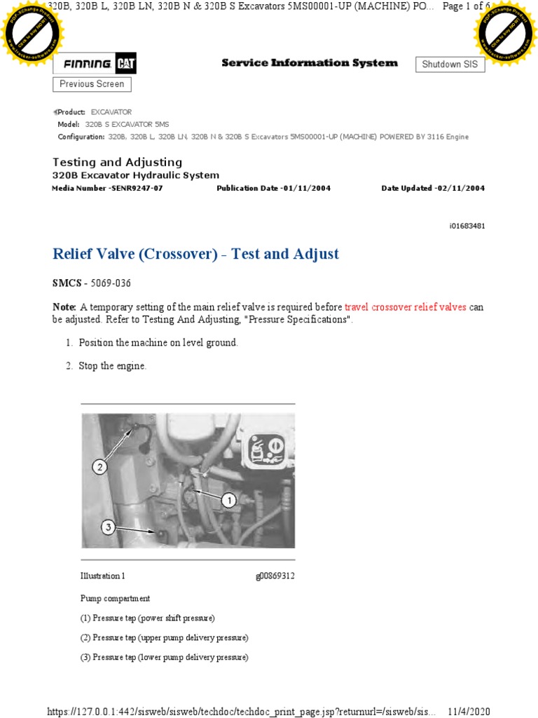 Travel Brake Valve Test and Adjust | PDF | Pressure Measurement | Pressure