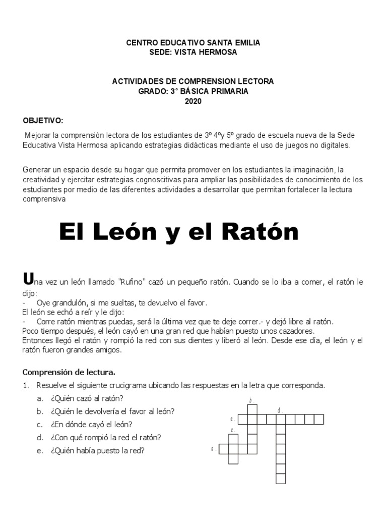Actividades Lectura 3° Primaria | PDF | Ficción general