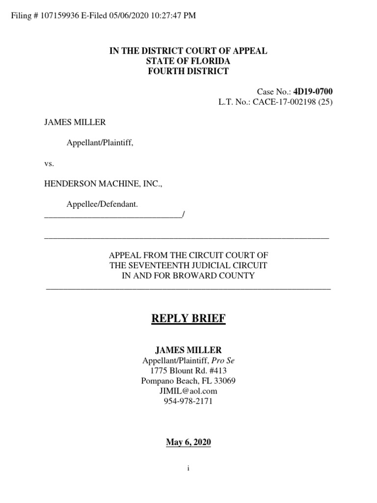 In The District Court of Appeal State of Florida Fourth District | PDF ...