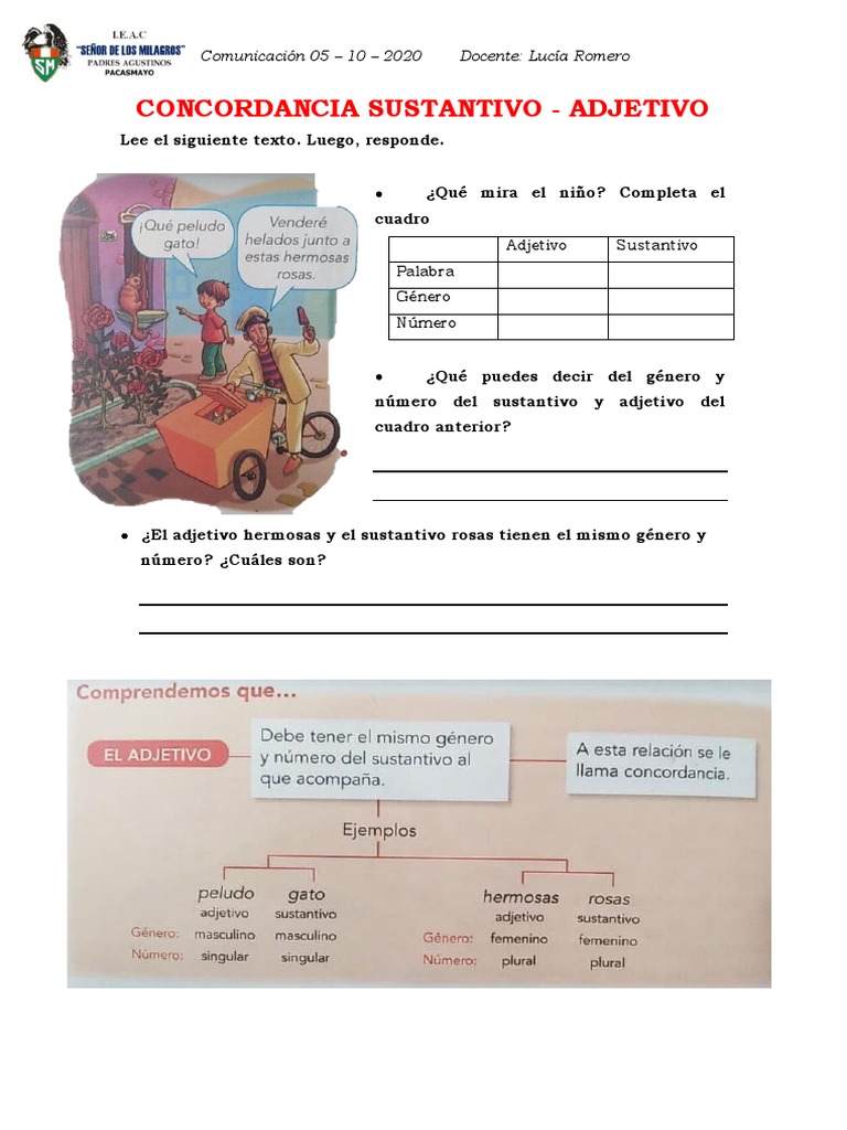Concordancia Entre Sustantivos Y Verbos