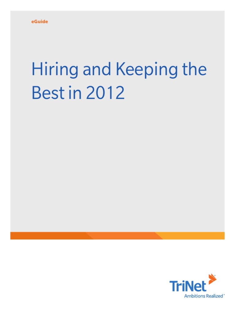 TriNet Eguide Hiring 2012 | PDF | Recruitment | Employee Benefits