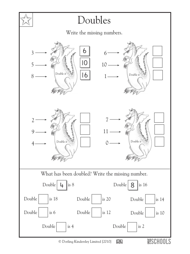 Doubles: Write The Missing Numbers | PDF