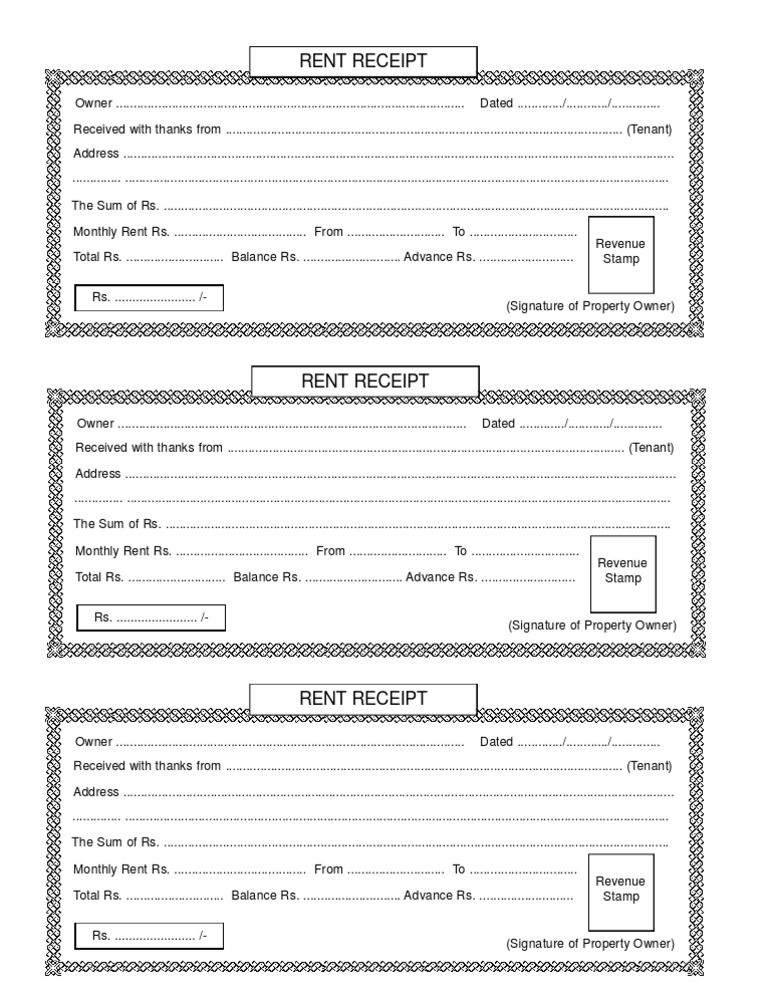 Rent Receipt | Renting | Receipt