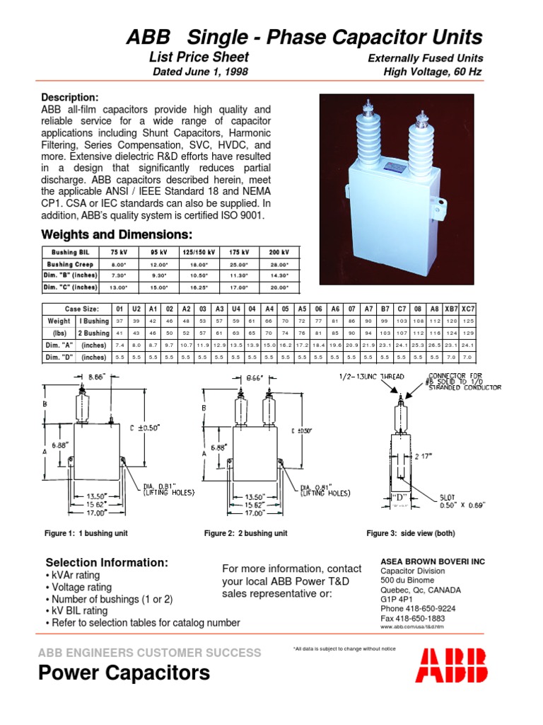 Capacitors - ABB | PDF | Capacitor | Electricity