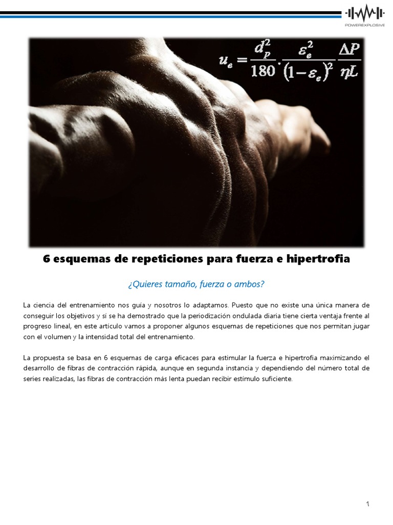 6 Esquemas de Repeticiones para Fuerza e Hipertrofia PDF | PDF | Deportes