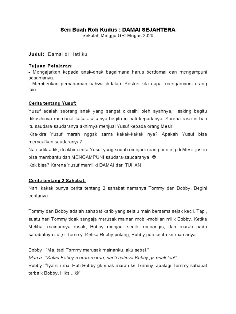 Seri Buah Roh Kudus - DAMAI | PDF