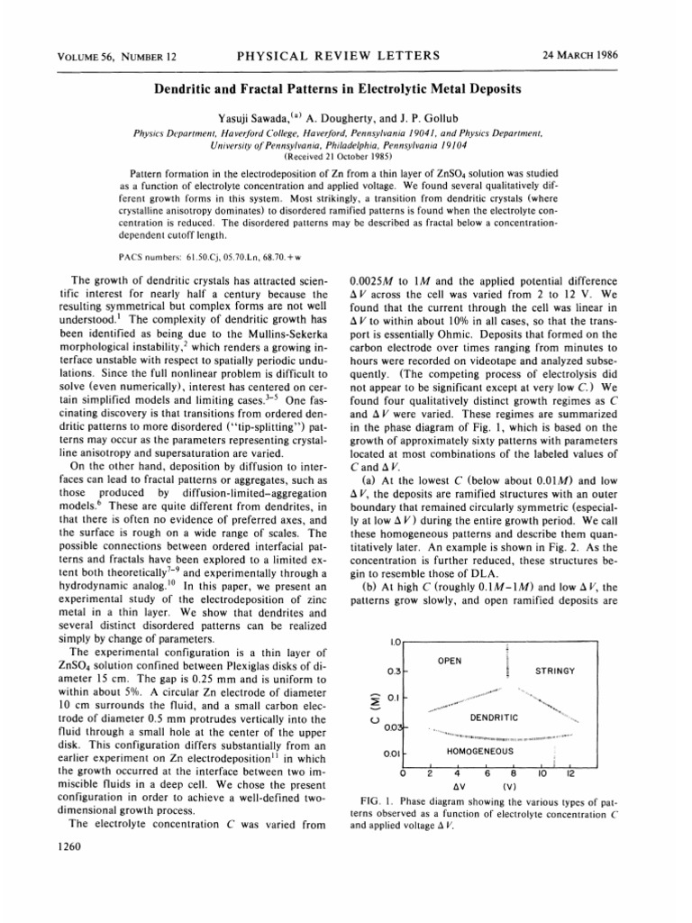 Dendritic and Fractal Patterns in Electrolytic Metal Deposits | PDF ...