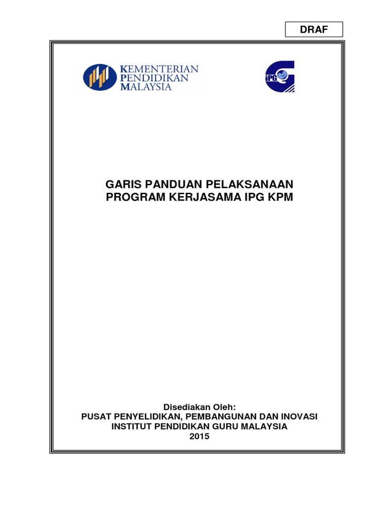 Garis Panduan Program Kerjasama Ipg KPM PDF | PDF