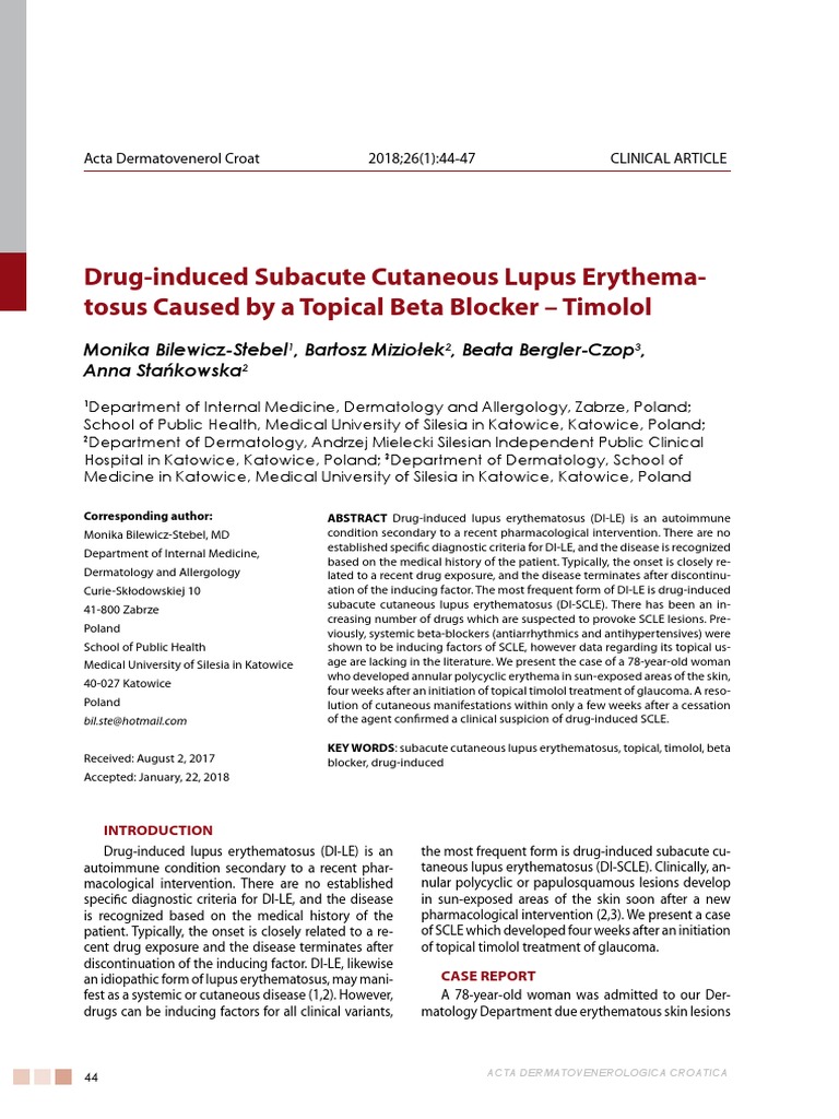 Drug-Induced Subacute Cutaneous Lupus Erythema-Tosus Caused by A ...
