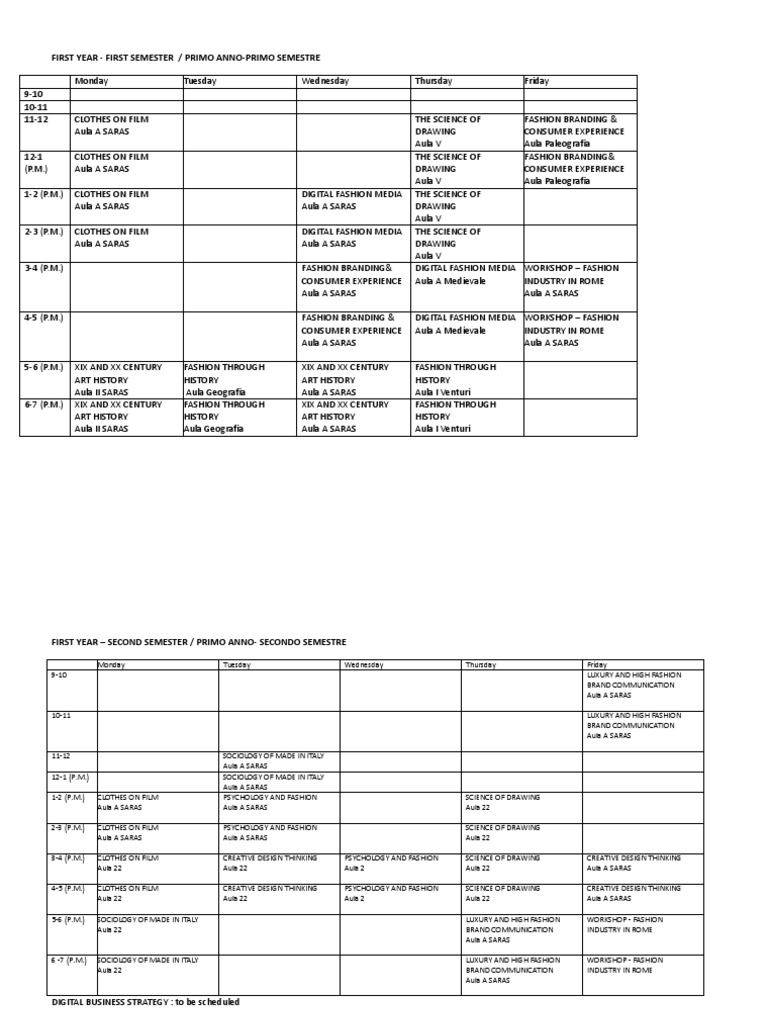 Fashion Course Schedule Overview | PDF | Fashion | Aesthetics