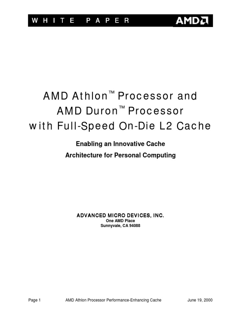 Procesador Athlon y Duron | PDF | Cpu Cache | Advanced Micro Devices