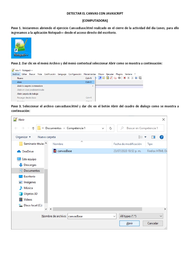 Detectar El Canvas Con Javascript PC | PDF | Script Java | HTML