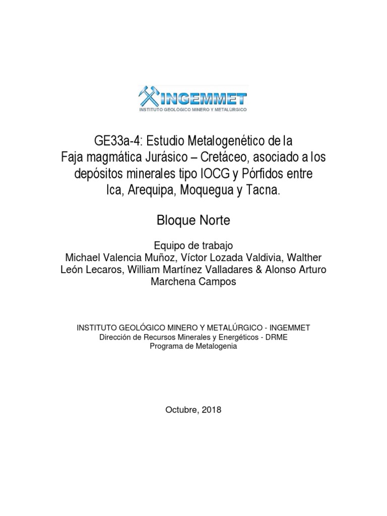 Estudio Metalogenético de IOCG y Pórfidos | PDF | Andes | Magma