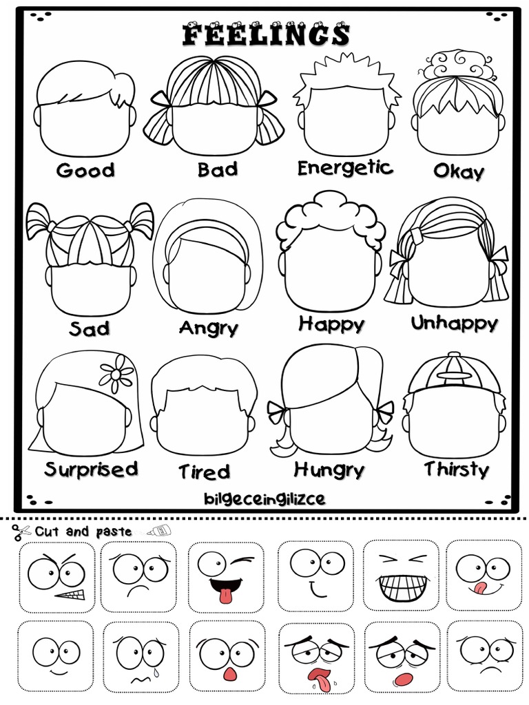 Emotions Cut and Paste Worksheet | PDF