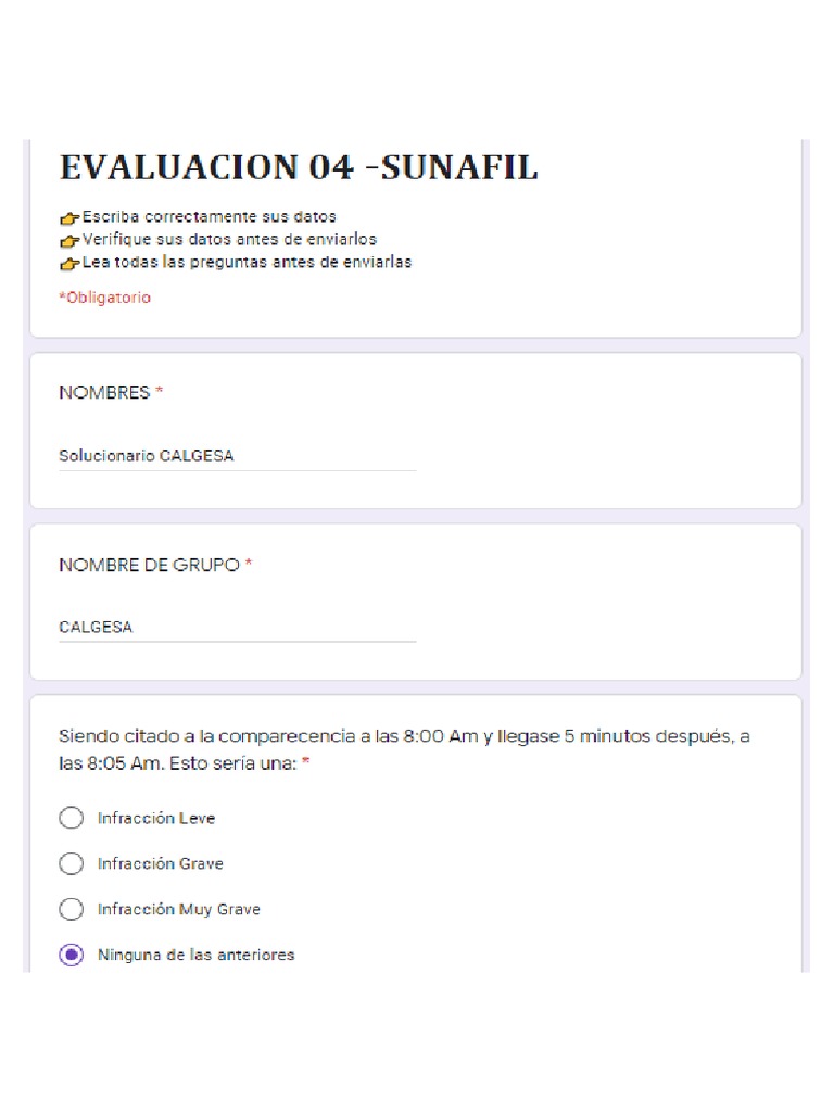 Solucion Evaluacion 04 Sunafil | PDF