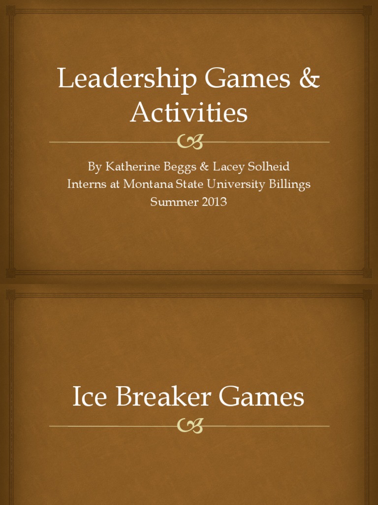 Leadership Games & Activities Ice Breakers | PDF | Value (Ethics) | T Shirt