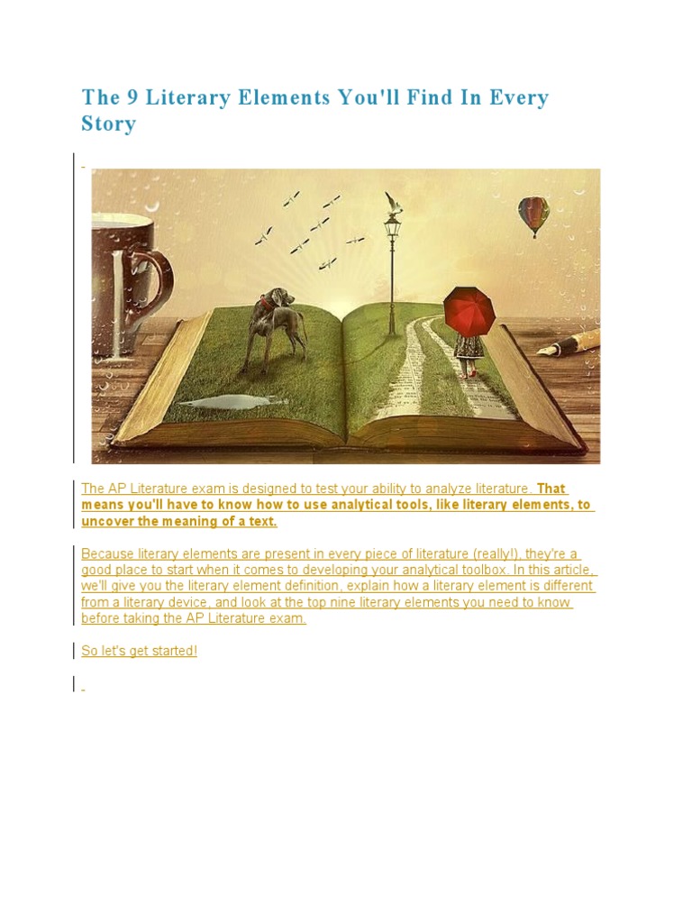 The 9 Literary Elements You'll Find in Every Story | Download Free PDF ...