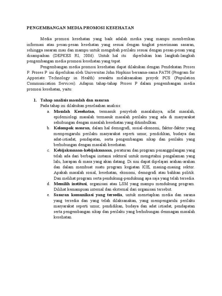 Pengembangan Media Promkes | PDF