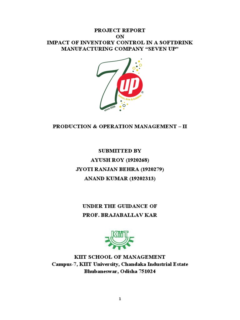 POM Project Report - 7UP | PDF | Business | Science