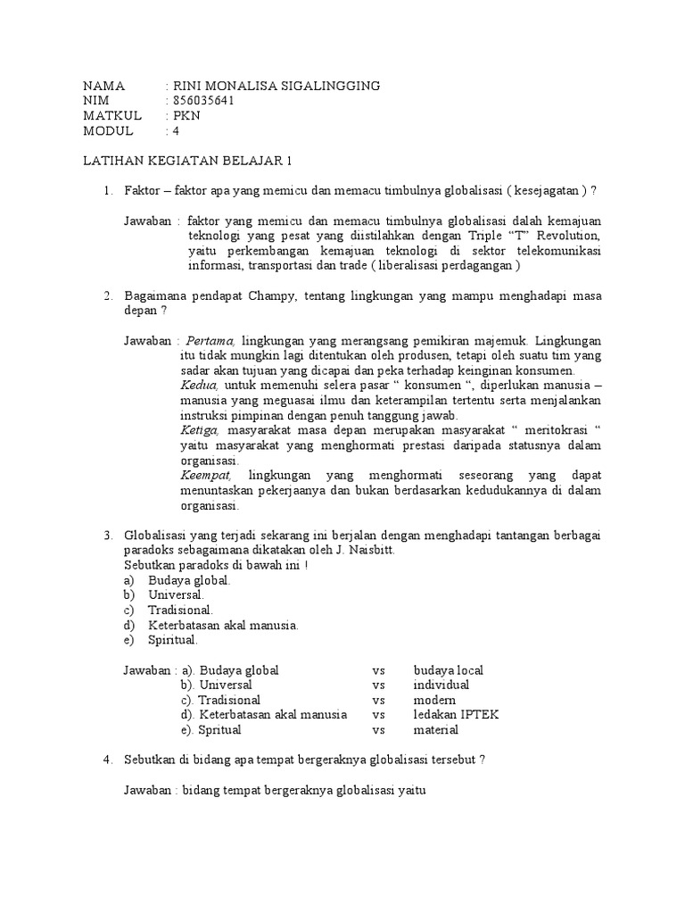 Latihan Modul 4 PKN | PDF