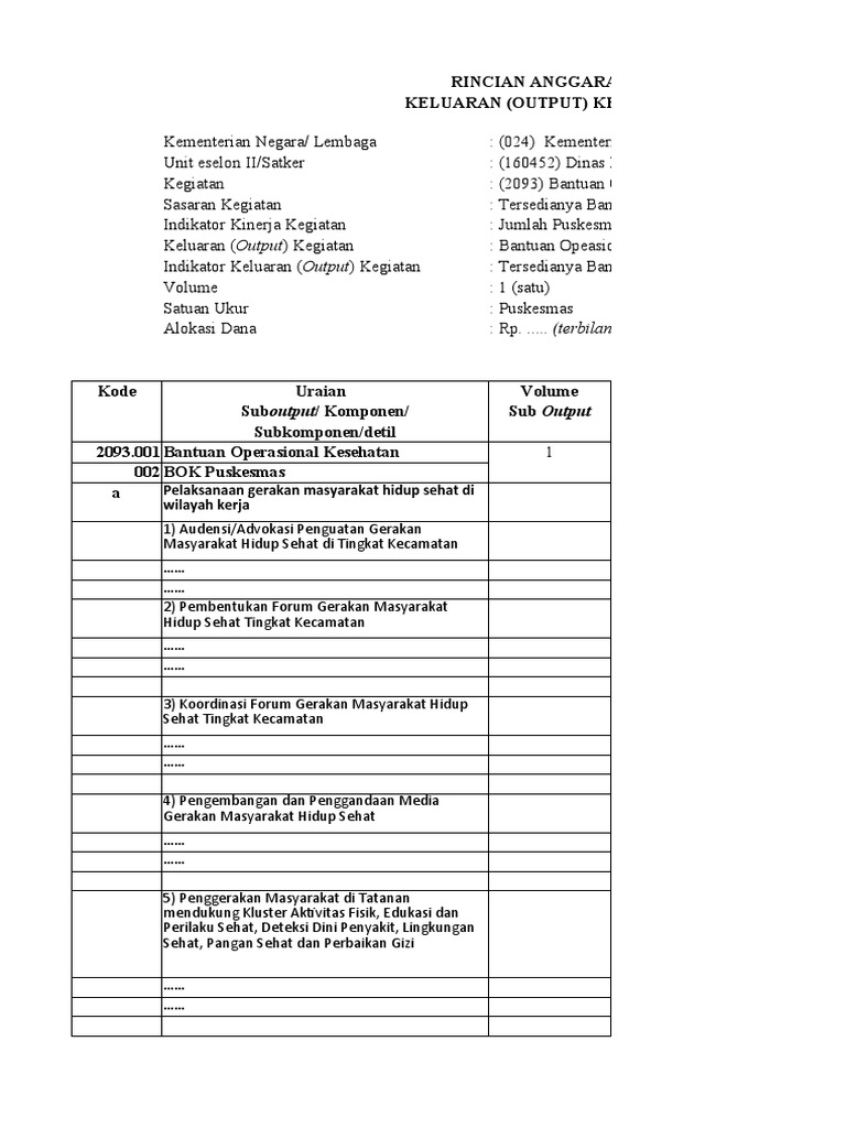 Form Rab Bok Pusk Per Menu | PDF