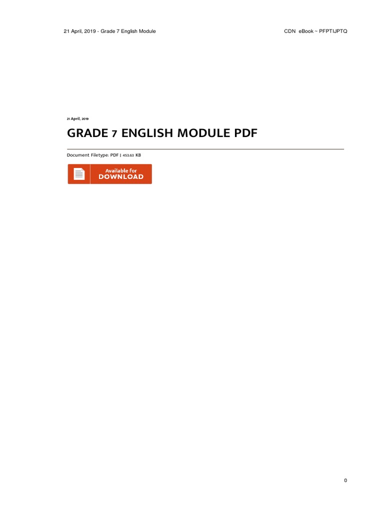 Grade 7 English Module PDF | PDF | Teachers | Science