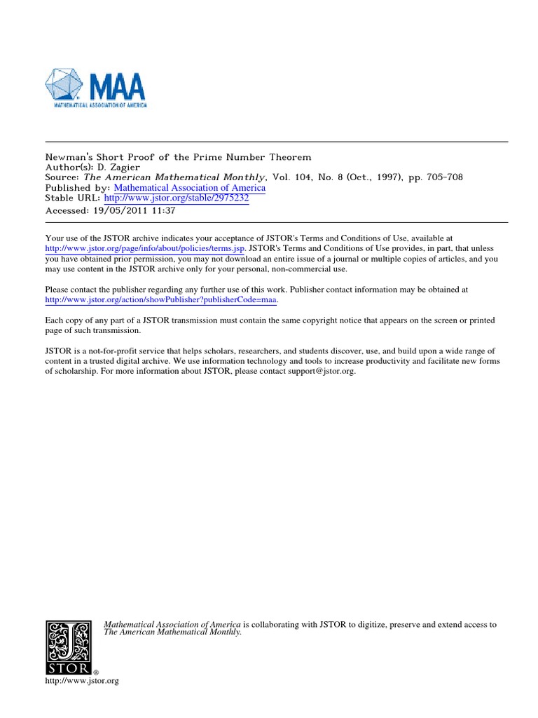 Prime Number Theorem PDF | PDF