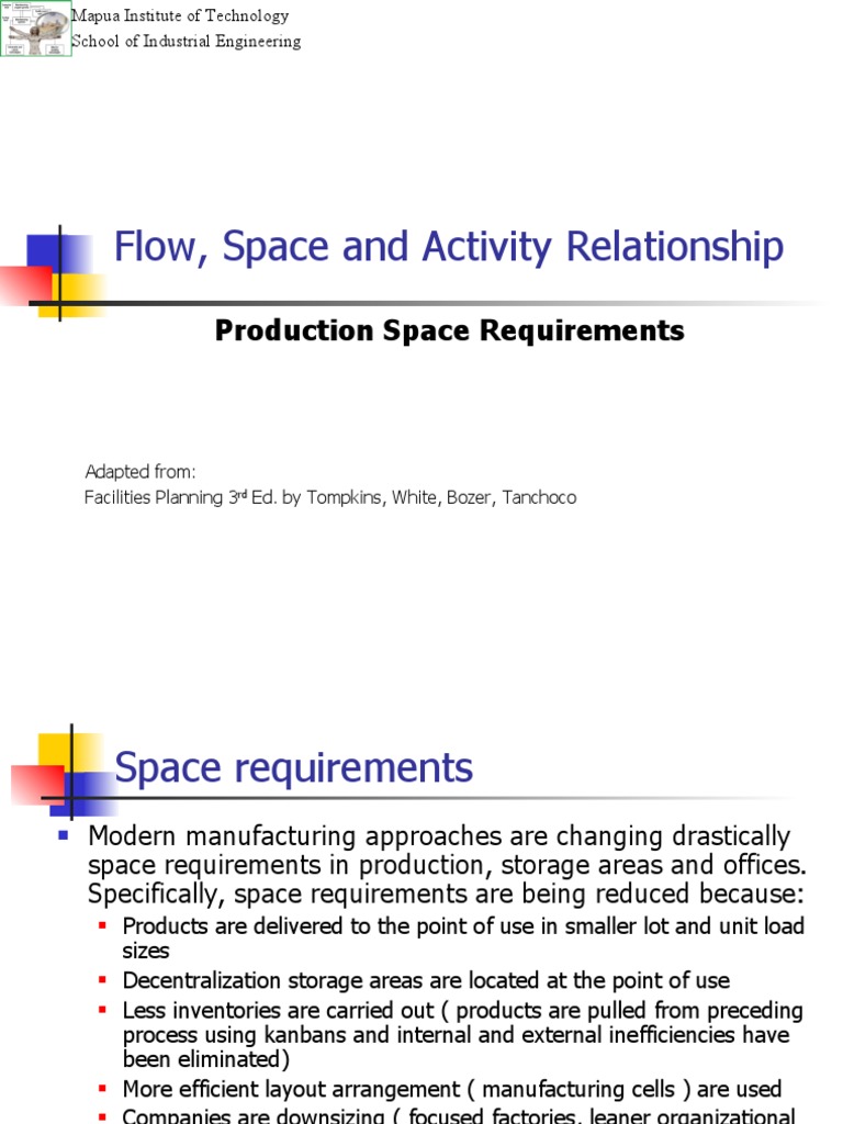 Facility Planning - Space Requirements | PDF | Aisle | Machines